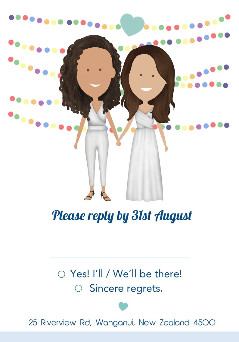 Lesbian Save The Date Lesbian Wedding Invitation Gay Etsy
