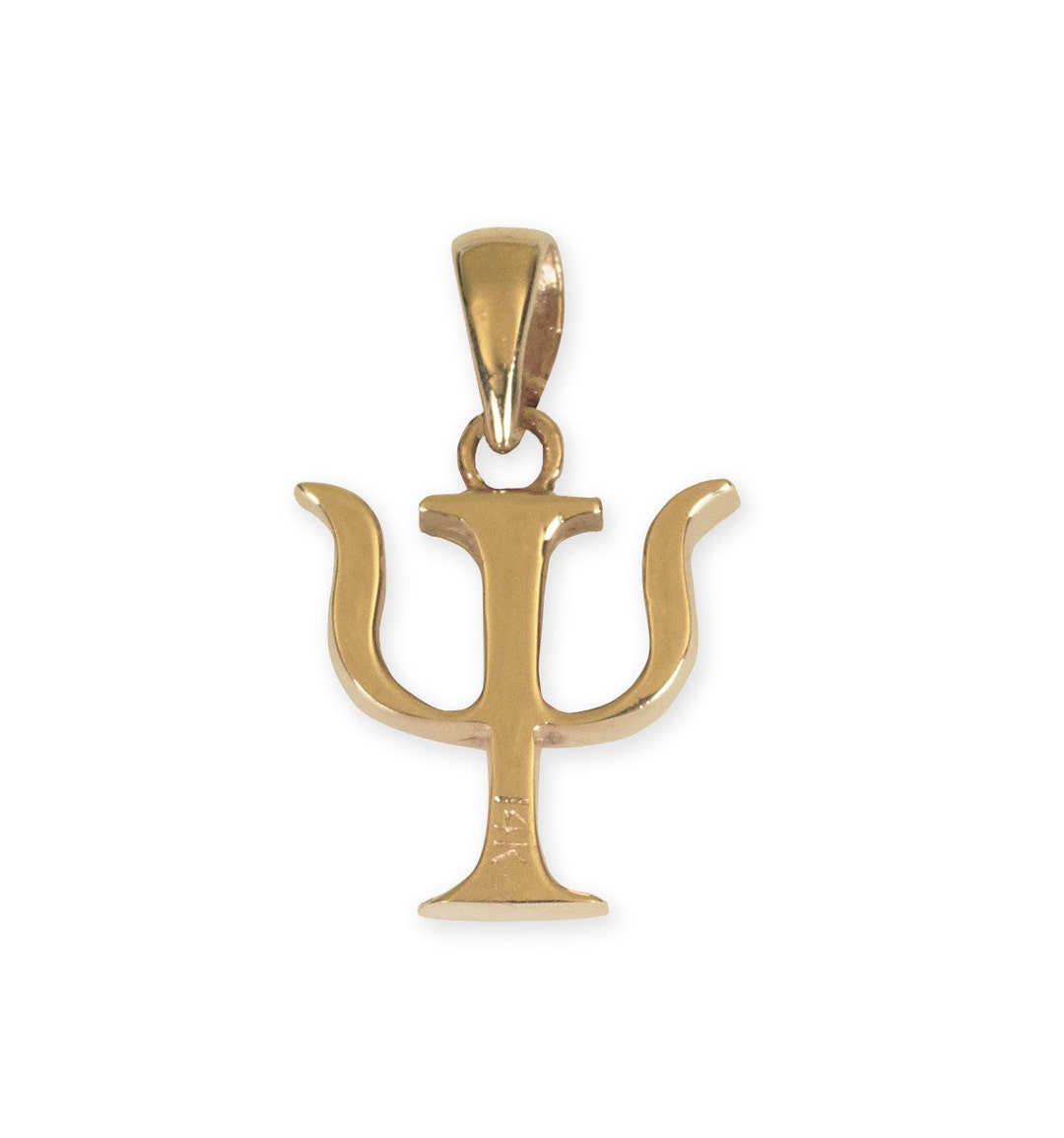 14K Gold Psychology Psychiatry Professional Symbol Pendant (greek ...