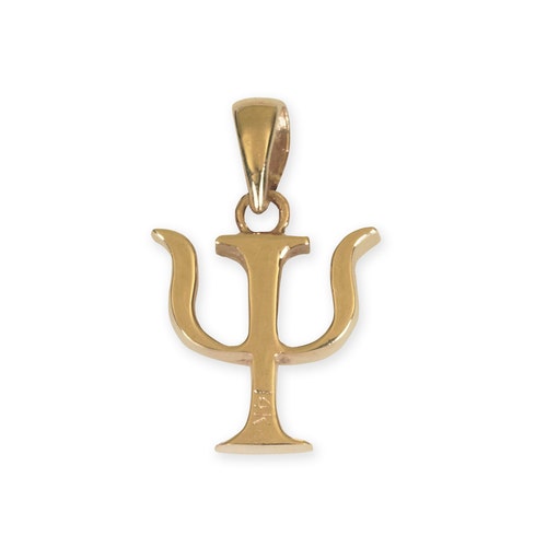 14K Gold Psychology Psychiatry Professional Symbol Pendant - Etsy