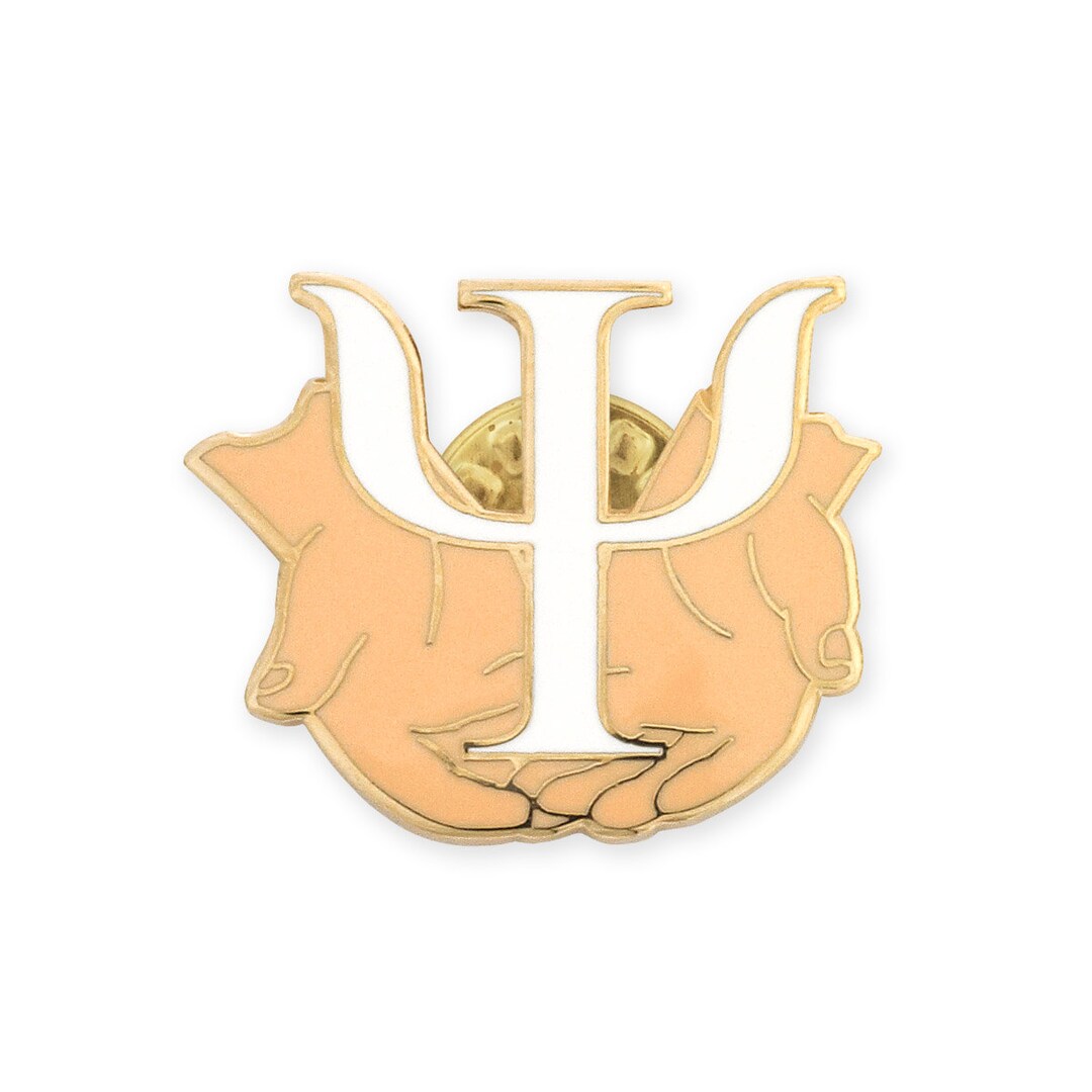 Hands Cradling the Professional Psychology Symbol (psi) Enamel Pin---a ...
