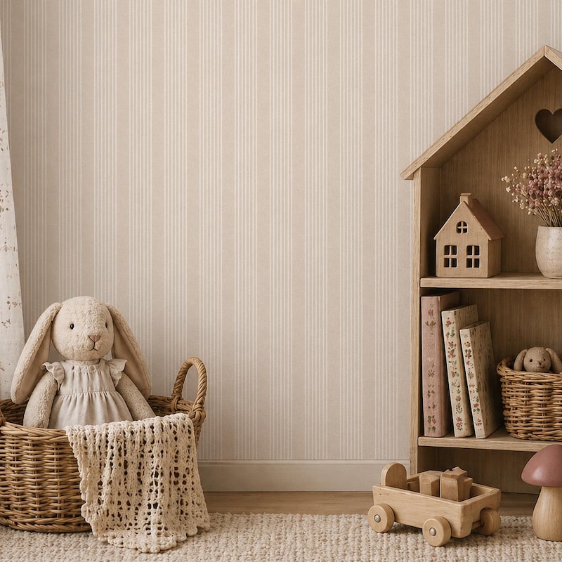 Linen Beige Wallpaper - Etsy