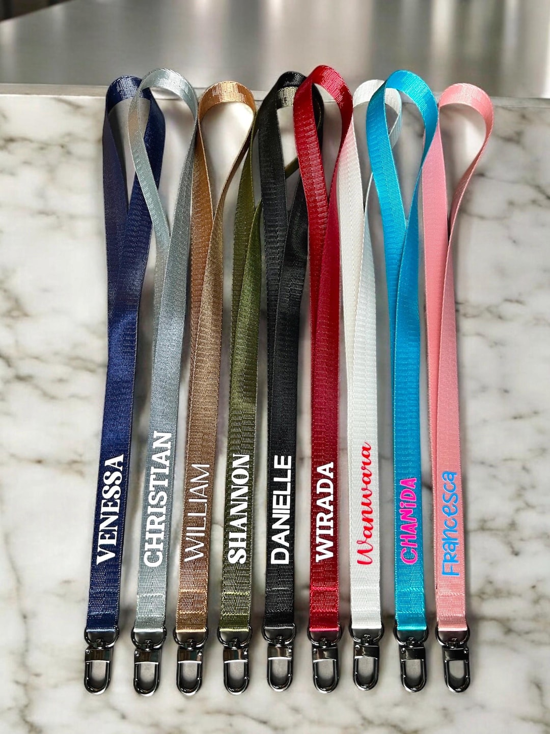Personalized Lanyard: Screen Printed Name, Polyester Strap - Etsy