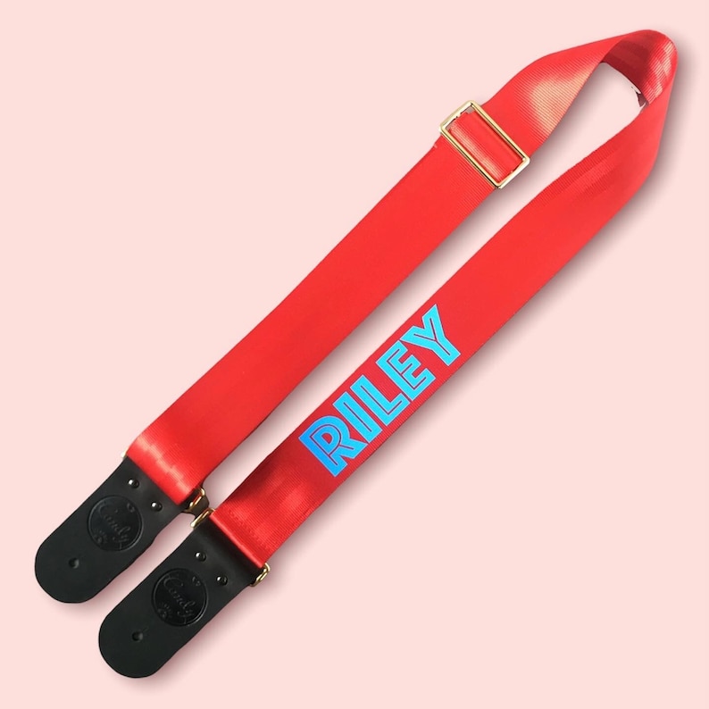 Personalized Red Guitar Strap Genuine Leather Guitar Strap - Etsy