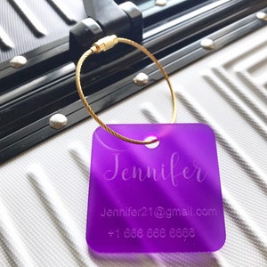 Square Luggage Tag | Luggage Tags | Luggage Tag Personalized | Engraved ...