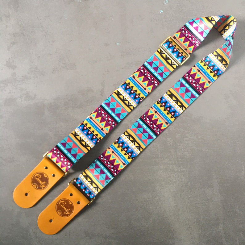 Mixed Blue Guitar Strap Genuine Leather Guitar Strap . | Etsy