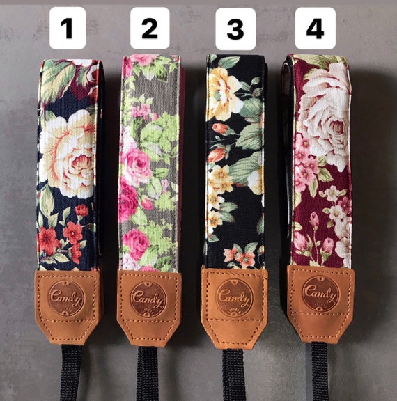 DSLR Camera Strapyellow Pink Flower Camera Strap Leather - Etsy