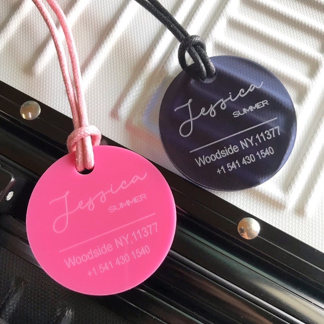 Circle Acrylic Luggage Tag | Luggage Tags | Luggage Tag Personalized ...