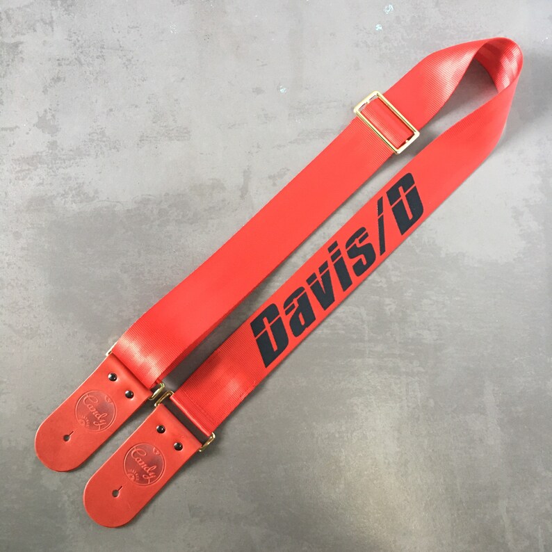 Personalized Red Guitar Strap Genuine leather Guitar Strap | Etsy