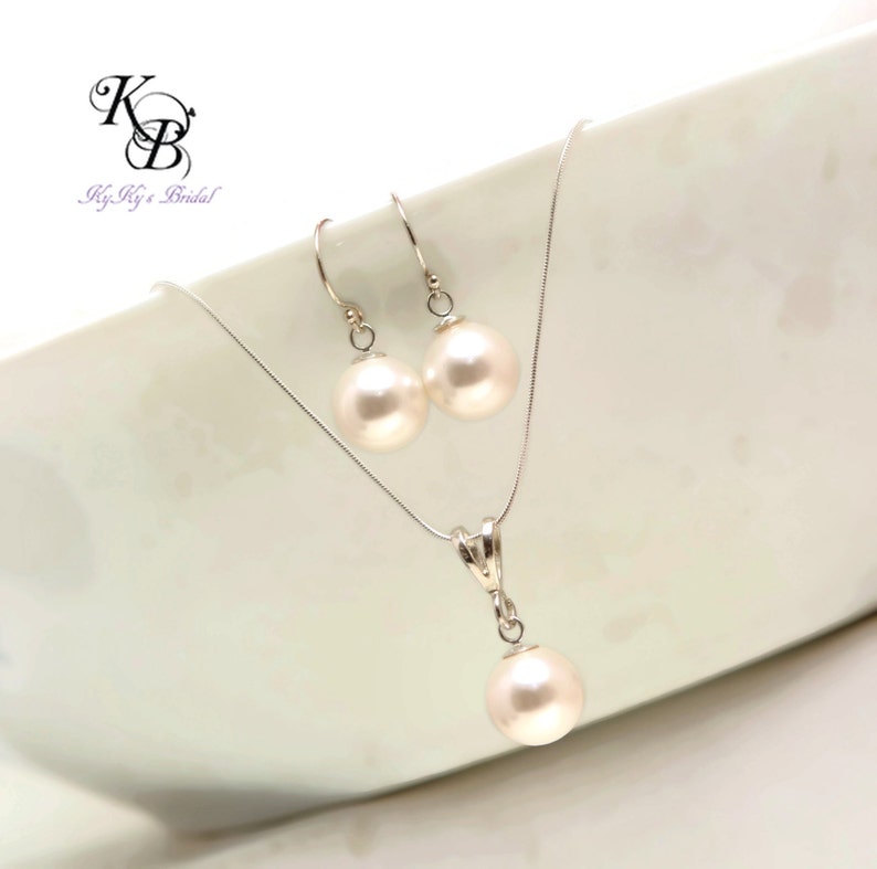 Bridal Jewelry Set, Simple Bridal Jewelry, Pearl Jewelry Set, Simple ...