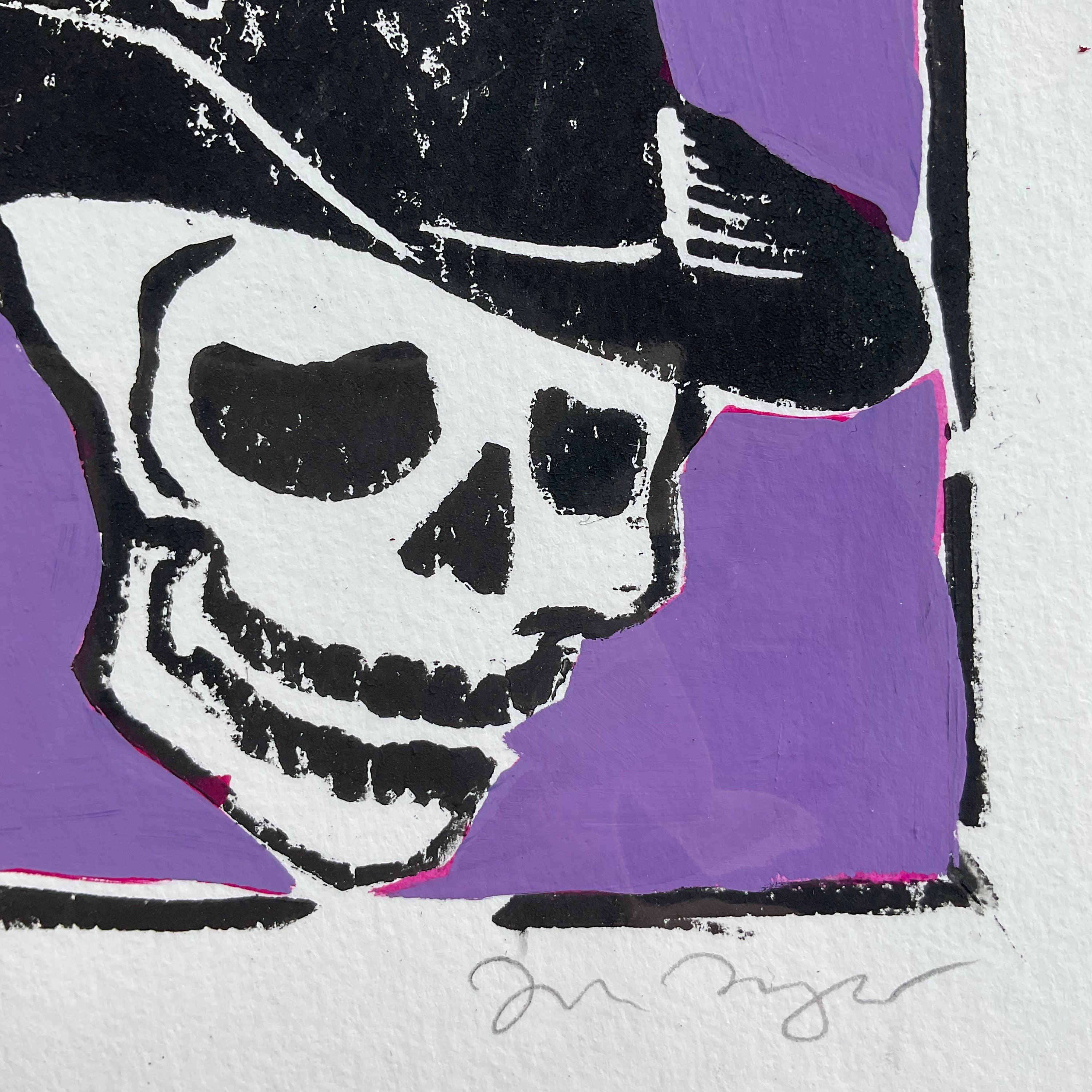 Skeleton Cowboy Linocut Print - Etsy