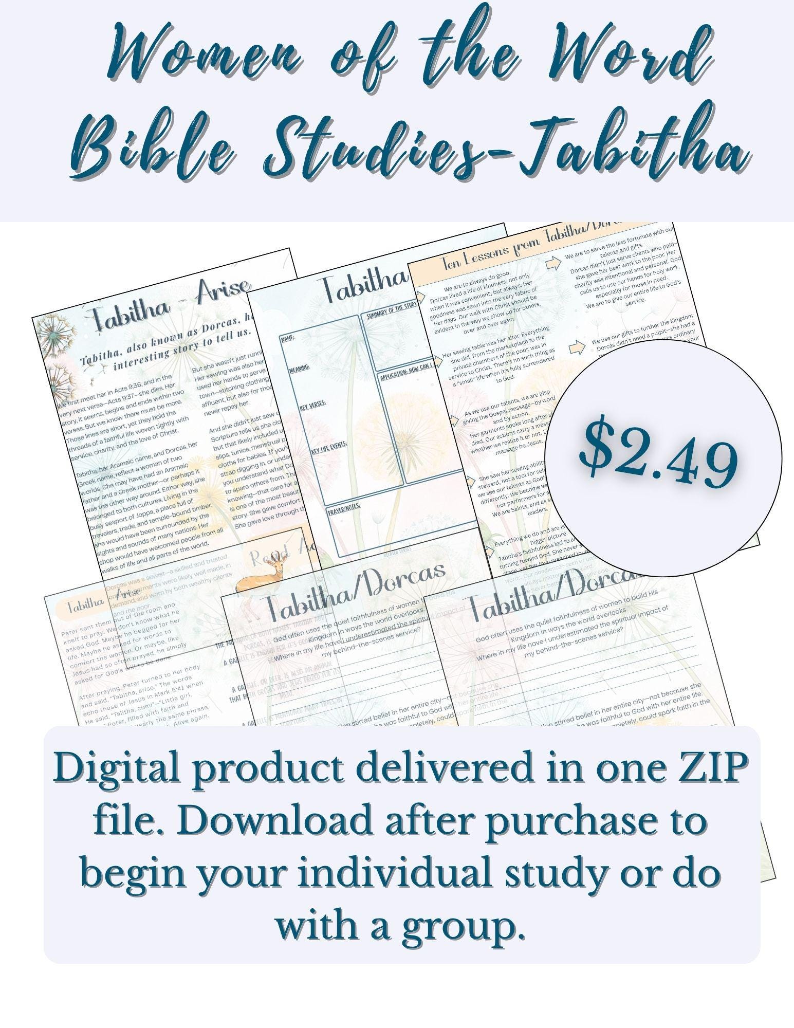 Tabitha: A Bible Study for Women | Printable PDF Devotional With ...