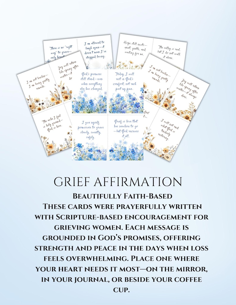 Printable Grief Cards With Scripture | Christian Encouragement for Loss ...