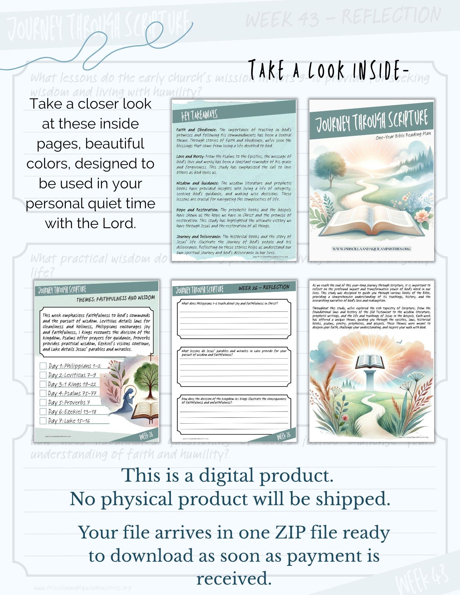 Journey Through Scripture – A Yearlong Bible Reading Plan (printable ...