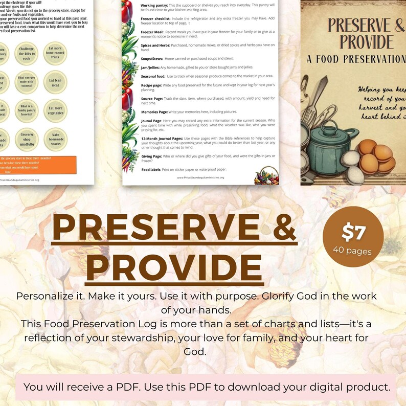 PRESERVE & PROVIDE: a Food Preservation Log - Etsy