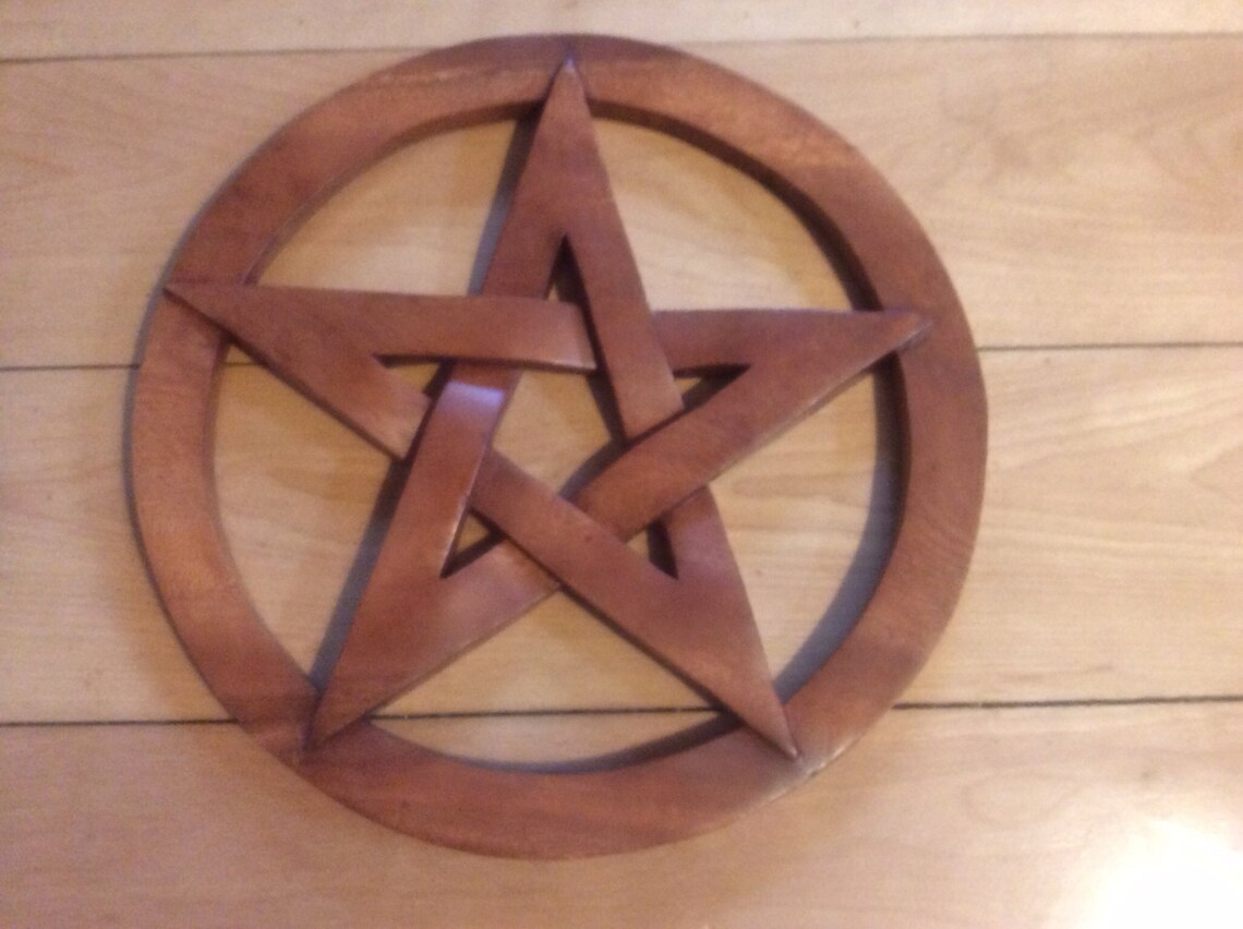 Wood Carved Pentagram - Etsy
