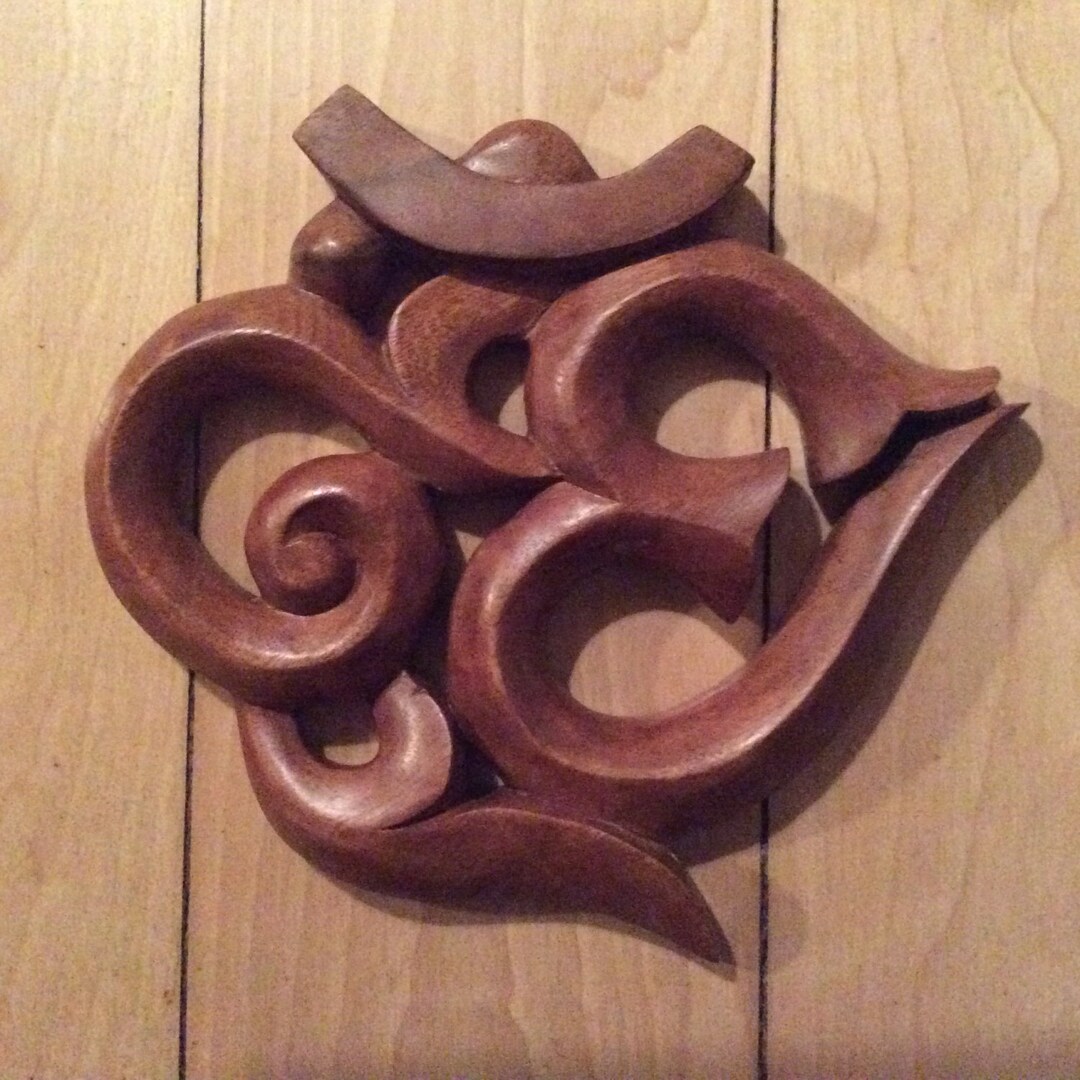 Wood Carved Om or Aim - Etsy