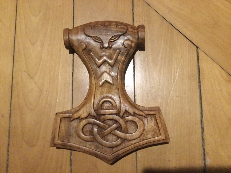 Thor's Hammer ( Mjolnir) Wood Carving - Etsy