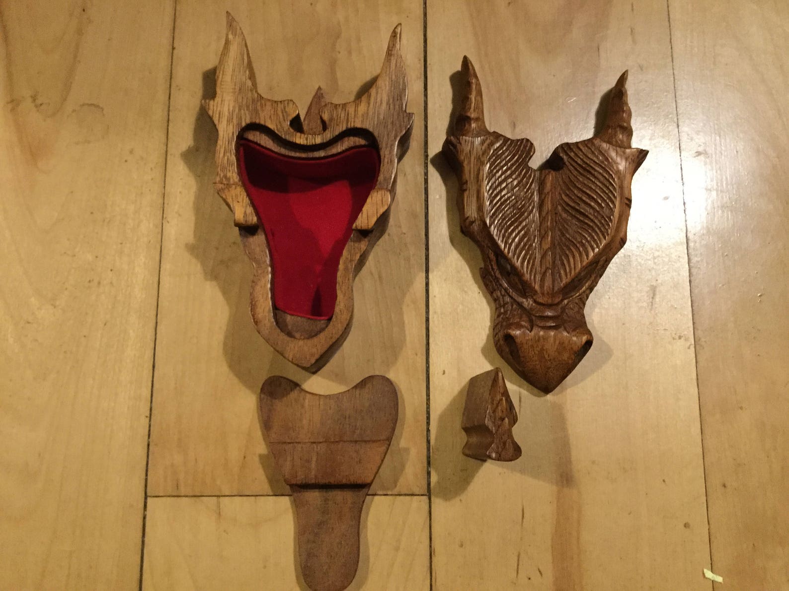 Hand Carved Wooden Dragon Puzzle Box - Etsy