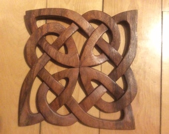 Wooden Celtic Knot Wood Carved Knot Natural Wood Celtic - Etsy