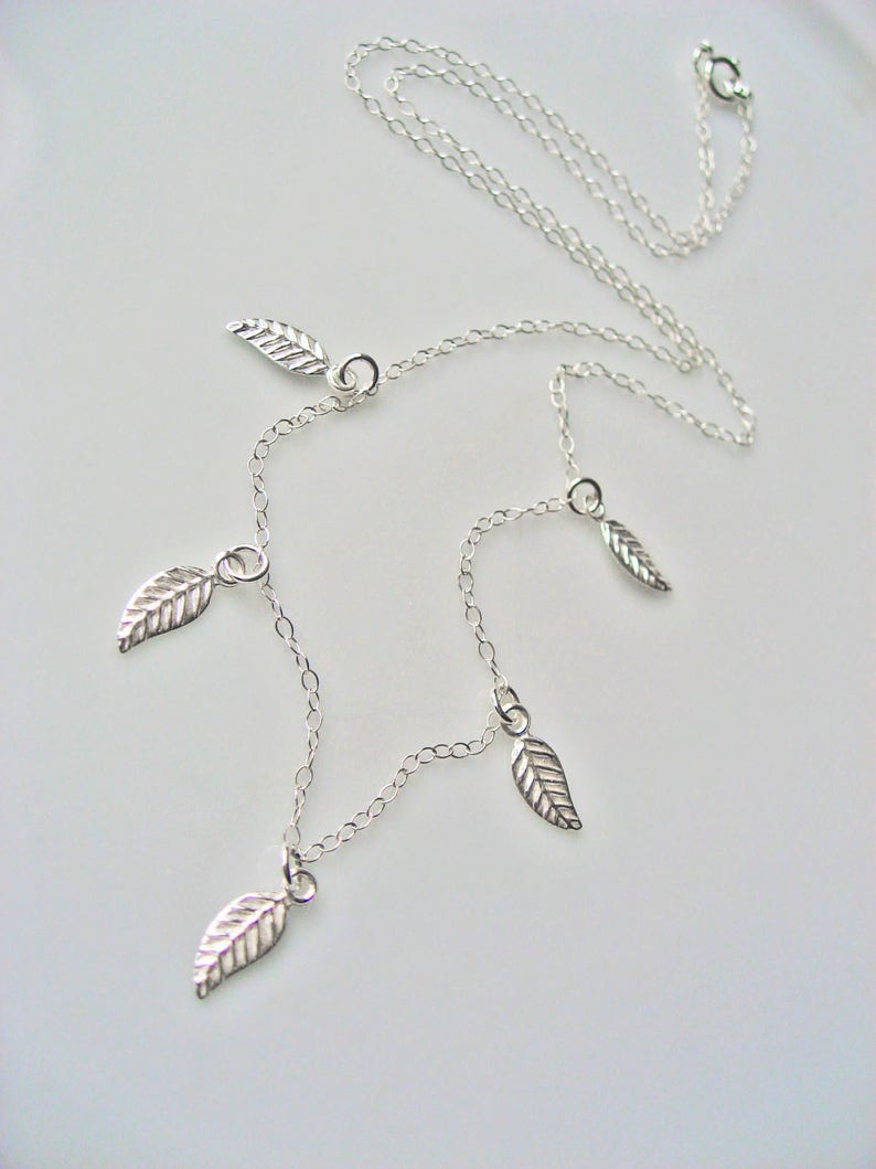 Leaves Necklace 925 Sterling Silver Autumn Necklace Gift for - Etsy