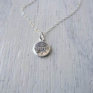 Tiny Compass Choker Necklace 925 Sterling Silver Graduation - Etsy