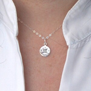 Tiny Compass Choker Necklace 925 Sterling Silver Graduation - Etsy