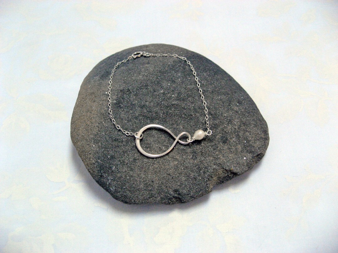 Infinity Pearl Bracelet Sterling Silver, Delicate Jewelry, Bridesmaid ...