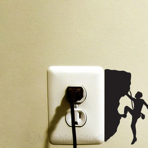 Woman Climber Light Switch Sticker Girl Rock Climbing Room - Etsy