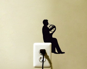 Trumpet Music Decal Vinyl Sticker Man Jazz Sitting Classical - Etsy