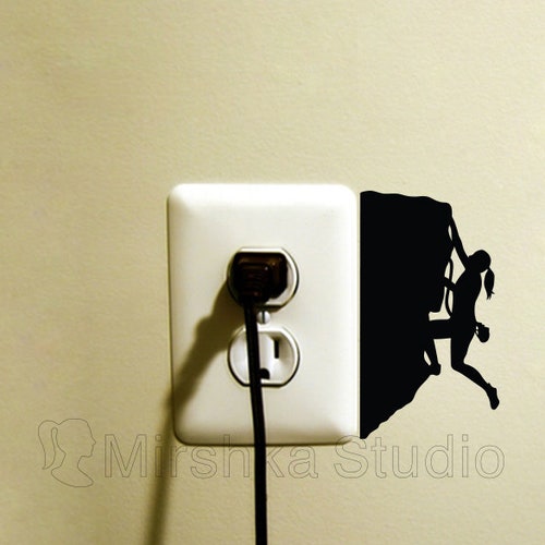 Woman Climber Light Switch Sticker Girl Rock Climbing Room - Etsy