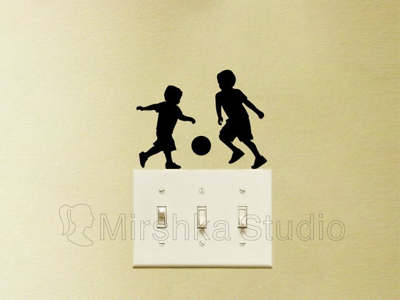 Kids Playing Soccer Light Switch Decal Soccer Wall Sticker | Etsy