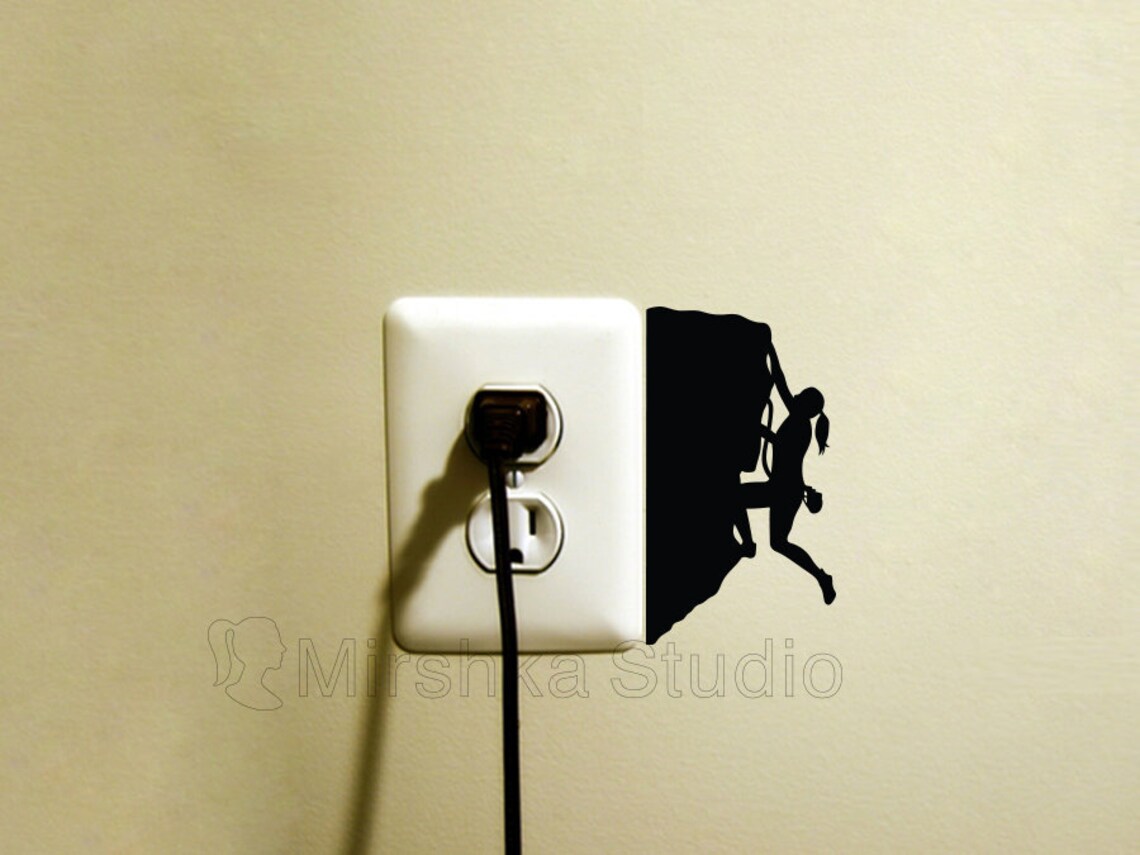 Woman Climber Light Switch Sticker Girl Rock Climbing Room - Etsy