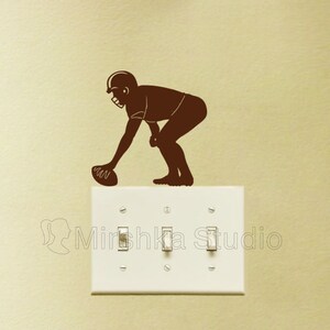 Football Player Light Switch Fabric Decal Sports Wall - Etsy