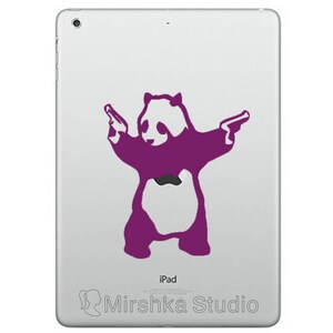 Banksy Panda With Guns Velvet Wall Decal Vinyl Wall Sticker Panda ...