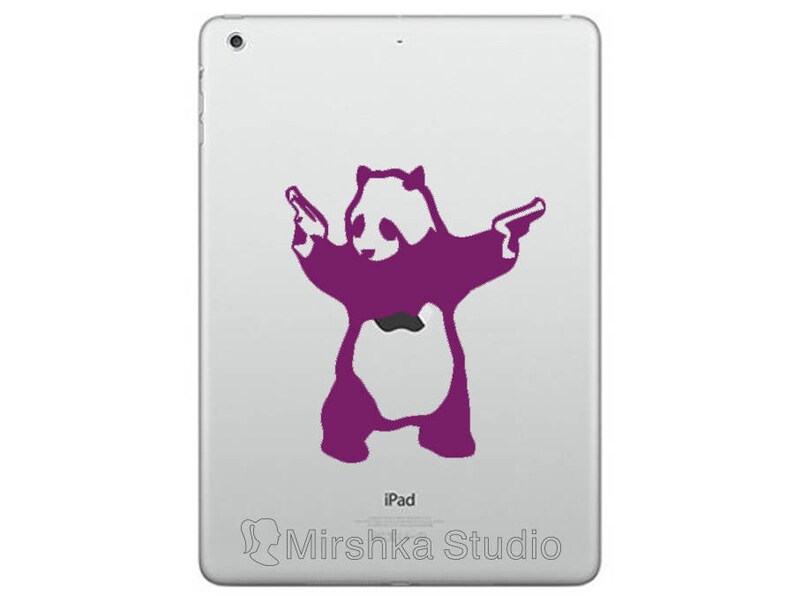 Banksy Panda With Guns Velvet Wall Decal Vinyl Wall Sticker | Etsy