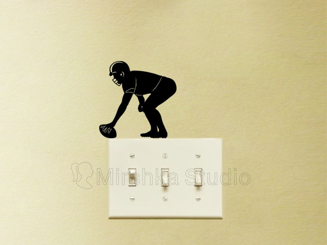 Football Player Light Switch Fabric Decal Sports Wall - Etsy