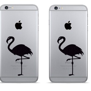 Flamingo iPhone 6 Decals Velvet Fabric iPhone 7 Plus Stickers Pink ...