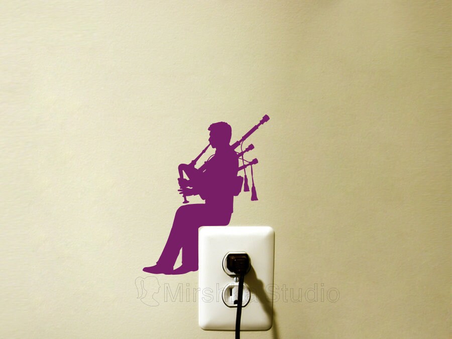 Bagpipe Player Light Switch Velvet Sticker Bagpipes Wall - Etsy