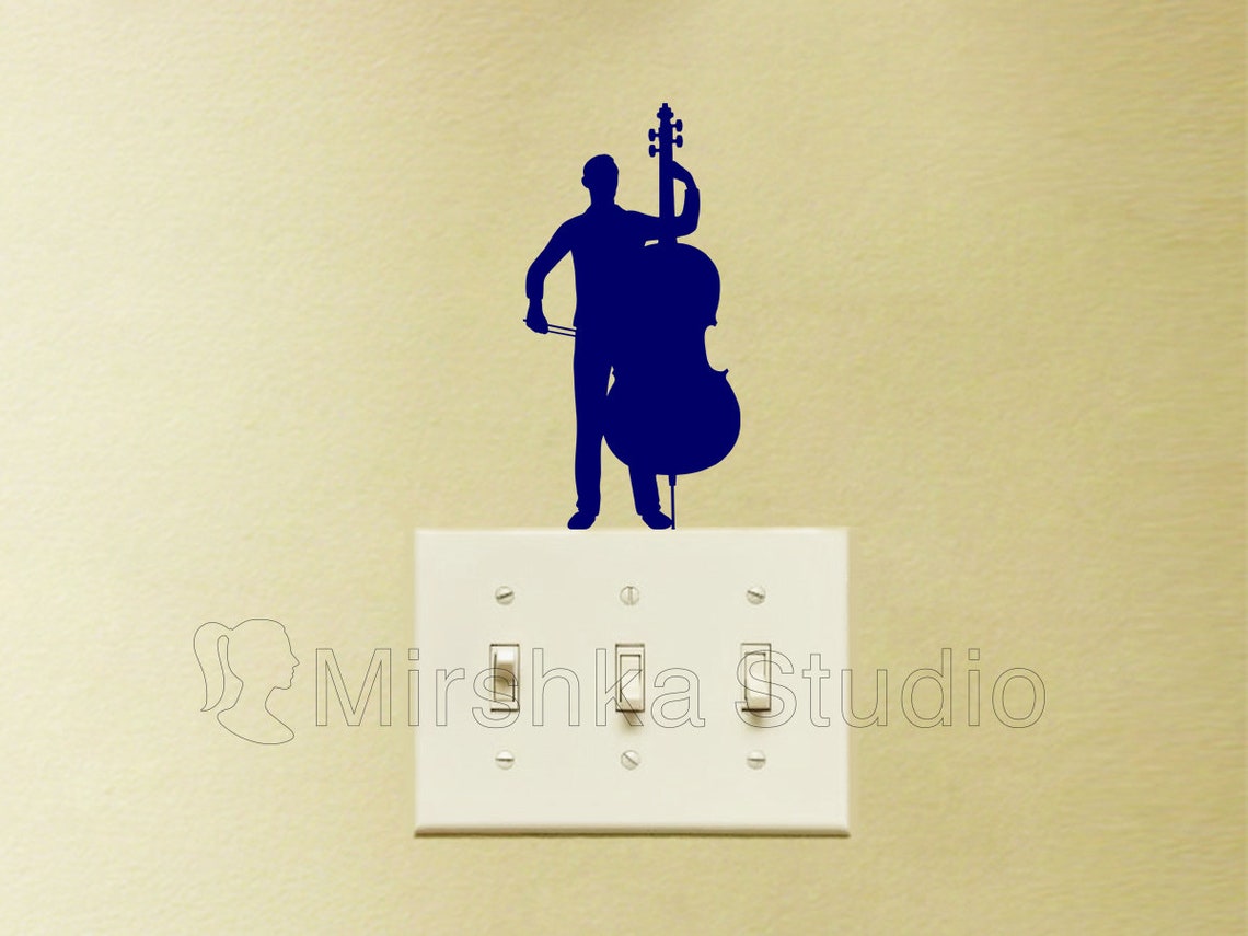 Upright Bass Light Switch Decal Cello Wall Sticker Double - Etsy
