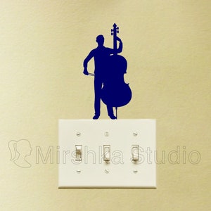Upright Bass Light Switch Decal Cello Wall Sticker Double Bass Music ...