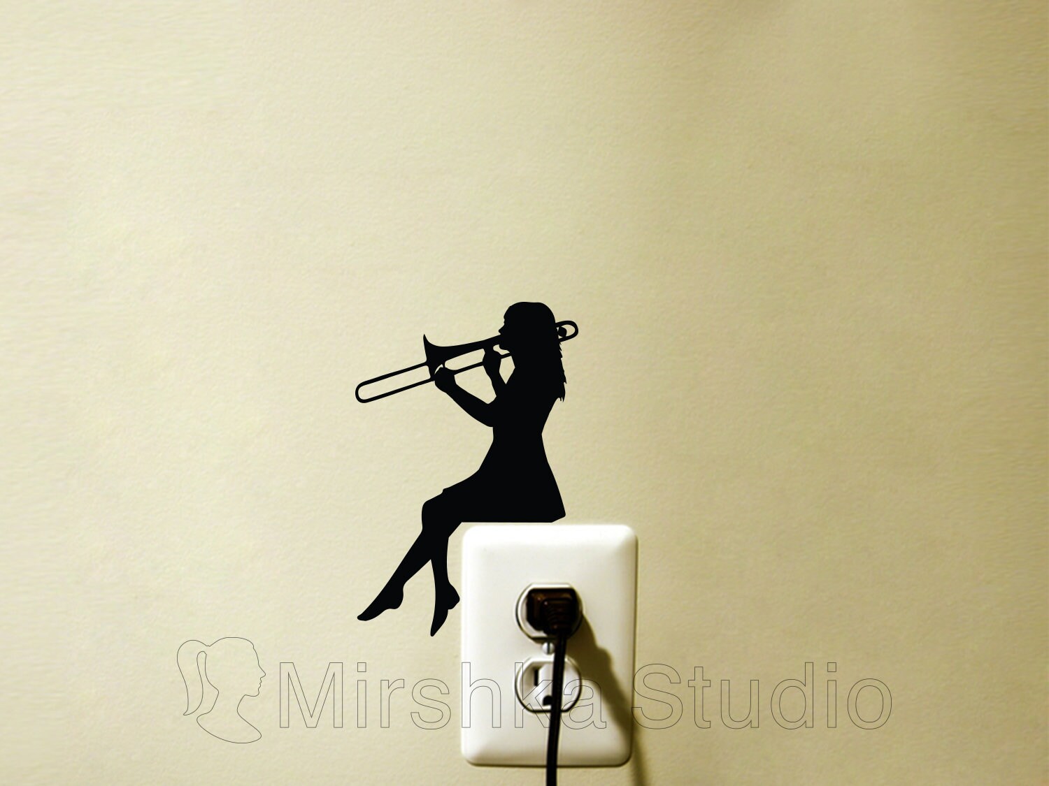 Female Trombone Player Light Switch Sticker Jazz Wall Decal - Etsy