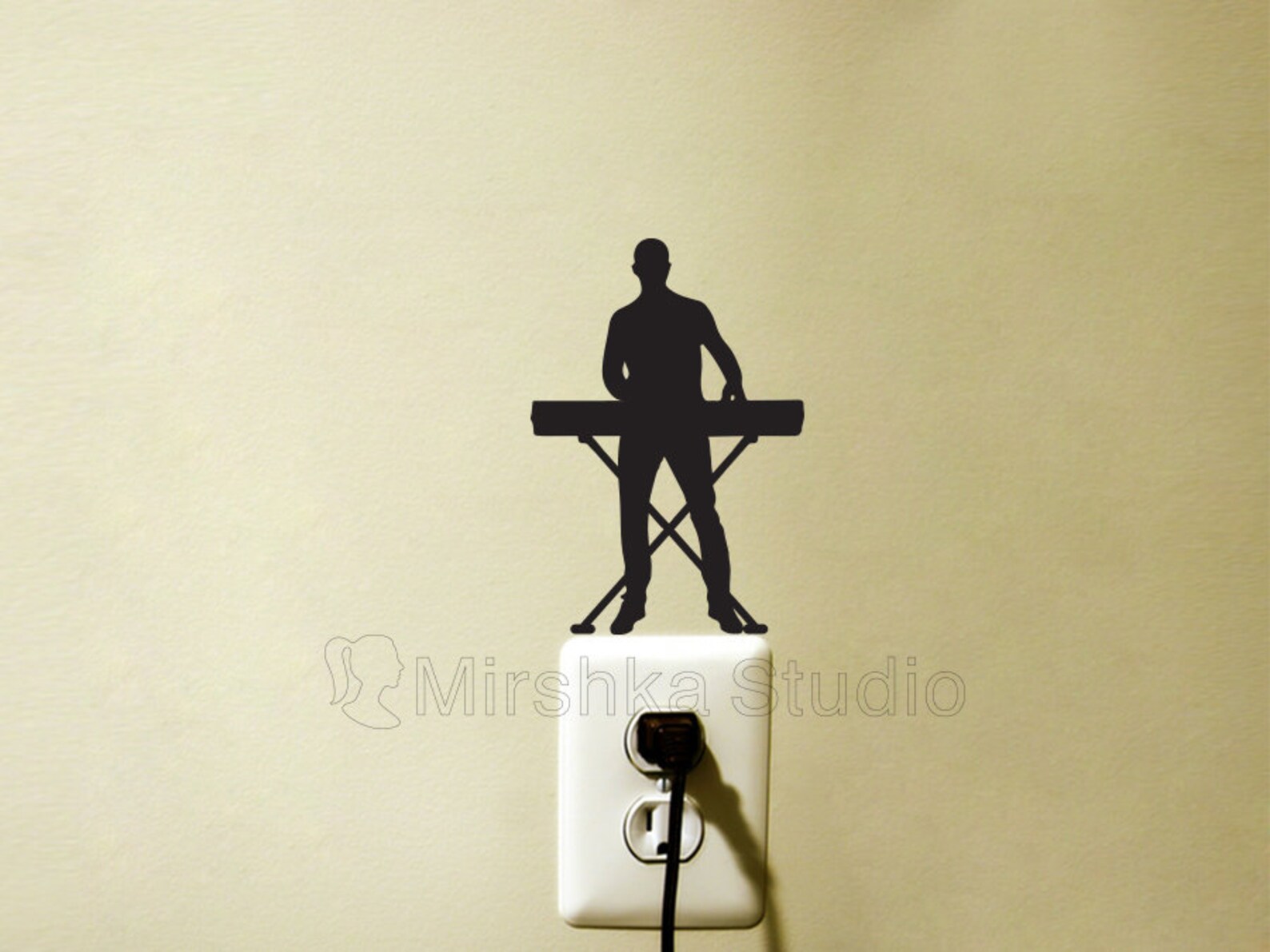 Man Playing Keyboard Light Switch Decal Piano Wall Sticker | Etsy