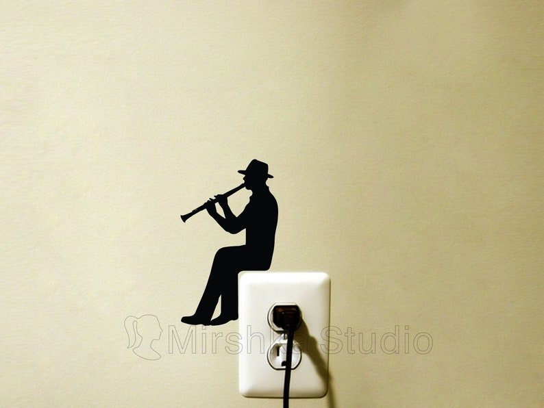 Man Playing Clarinet Light Switch Fabric Sticker Clarinet - Etsy