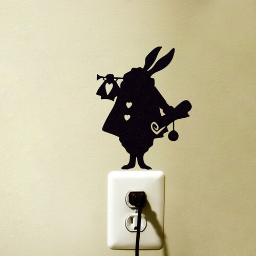 White Rabbit Wall Decal Alice in Wonderland Decals Vinyl - Etsy