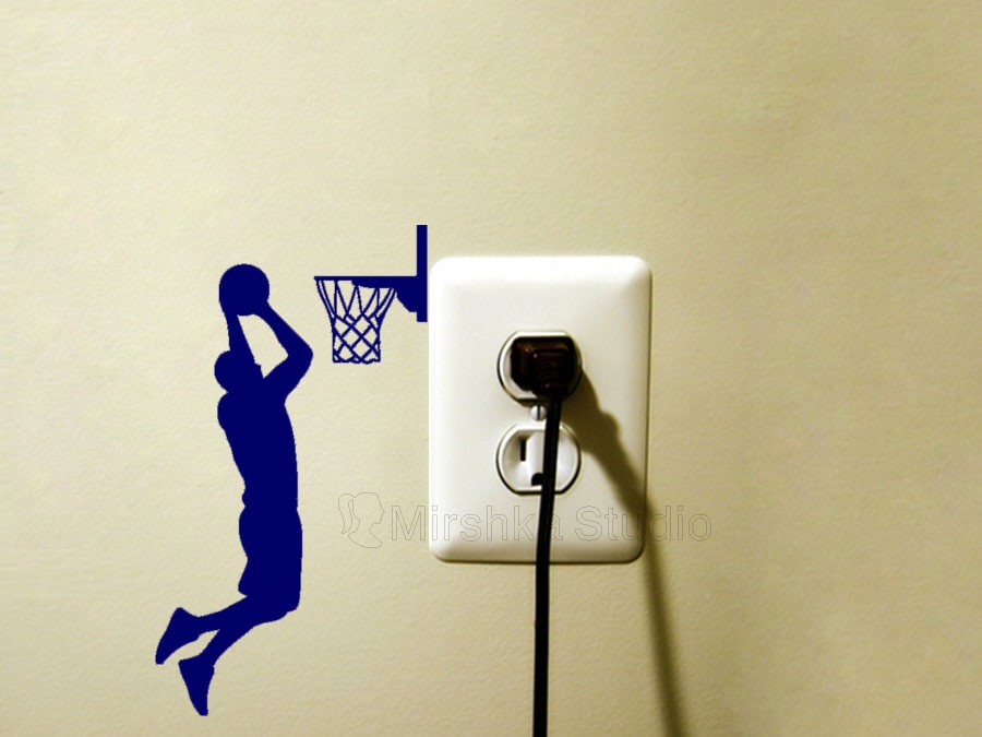 Basketball Player Light Switch Fabric Decal Sports Wall - Etsy