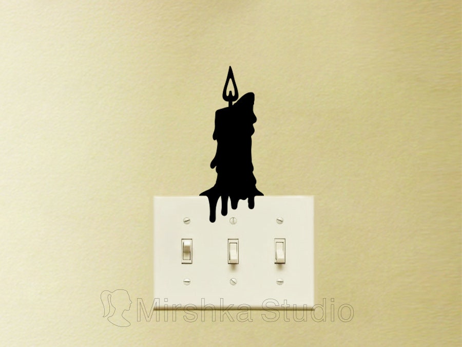 Candlestick Light Switch Fabric Sticker Melting Candle Wall - Etsy Israel