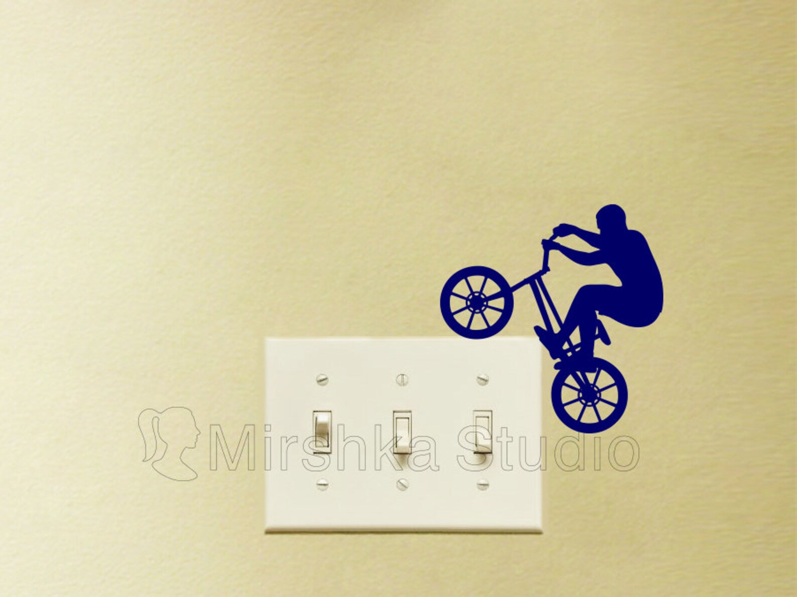 Bicycle Light Switch Fabric Sticker BMX Rider Vinyl Wall - Etsy