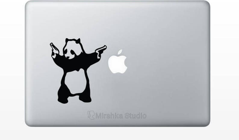 Banksy Panda With Guns Velvet Wall Decal Vinyl Wall Sticker | Etsy