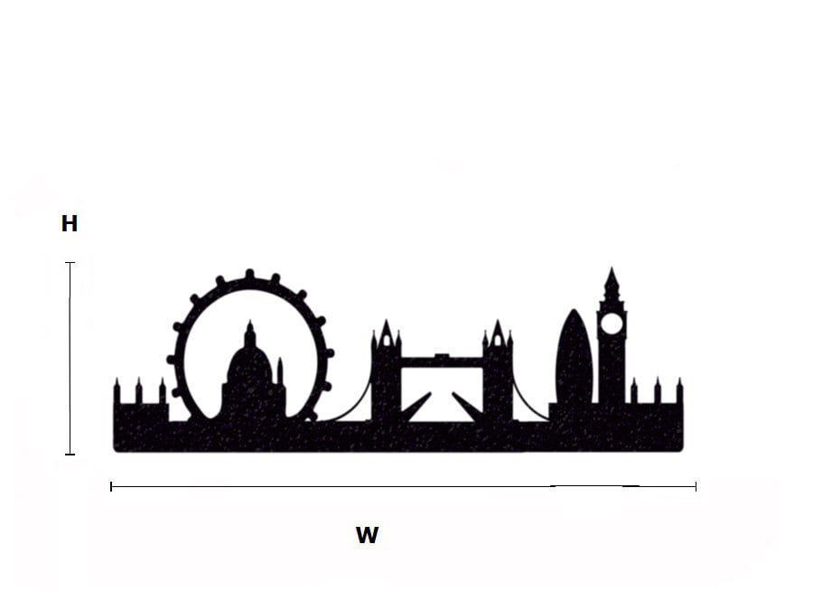 London City Skyline Velvet Decal Big Ben Laptop Sticker | Etsy