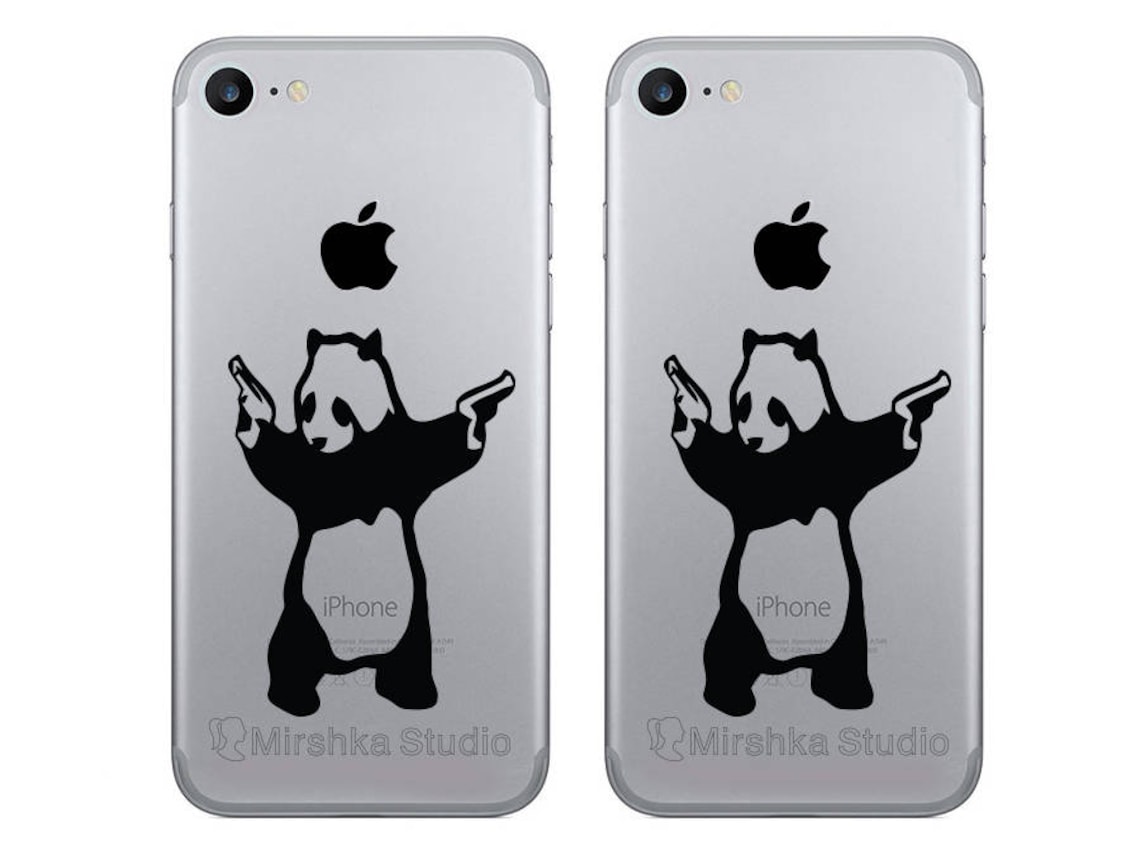 Banksy Panda With Guns Velvet Wall Decal Vinyl Wall Sticker | Etsy